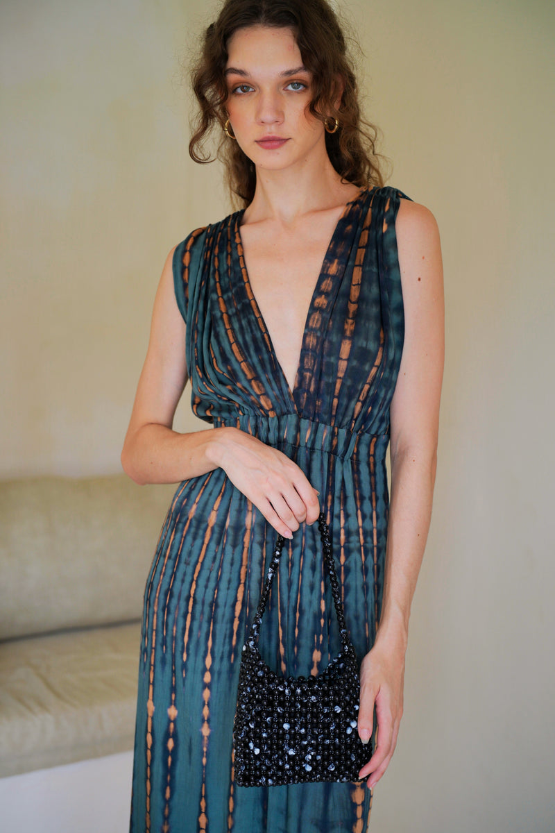Clara Maxi Slip Dress in Deep Sea Blue – Pink Haley