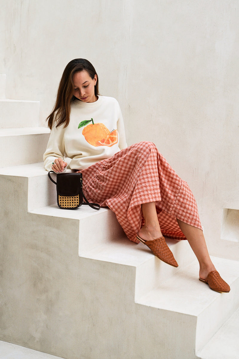 Jessica Cane and Leather Clutch Crossbody – Pink Haley